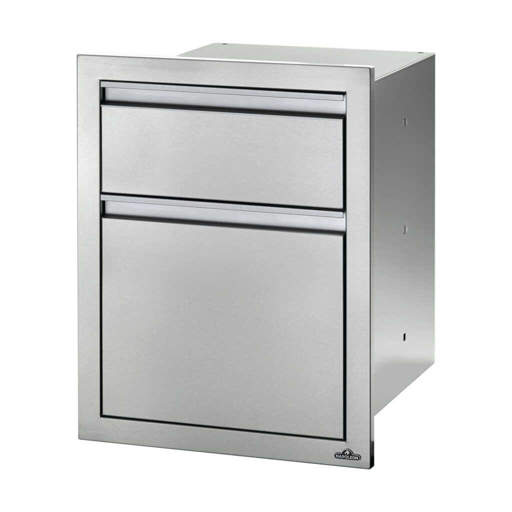 Napoleon Built-In Series - 18" x 24" Double Drawer with Waste Bin ...
